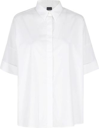Fay Femme, Blouses et Chemises, Blanc, Taille: 38 FR Chemise Oversize &agrave; Manches Courtes