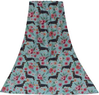 Showudesigns Saugfähige Baumwoll-Badetücher mit Dackel-Blumenmuster, weiche Bad-Handtücher für Wickelkörper, Schwimmen, Dusche, Strandtücher groß (73,7 x 149,9 cm)