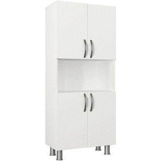 Dmora Dmora - Gro&szlig;er Mehrzweckschrank Dgrazian, Multifunktionale M&ouml;bel, Schuhschrank, Besenschrank, 60x30h140 cm, Wei&szlig;