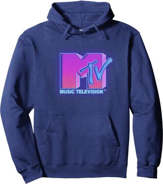 Giesswein Hot Pink And Blue Neon Sign Logo Pullover Hoodie