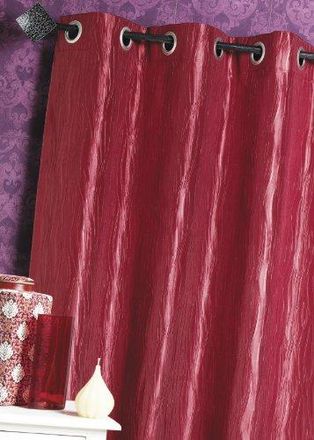 HOME MAISON Homemaison M&ouml;belvorhang aus TAFT, zerknittert, Eleganz, einfarbig, 8 runde &Ouml;sen, silberfarben, &Oslash; 4 cm, f&uuml;r Fenster, Wohnzimmer, Schlafzimmer, B&uuml;ro, 13