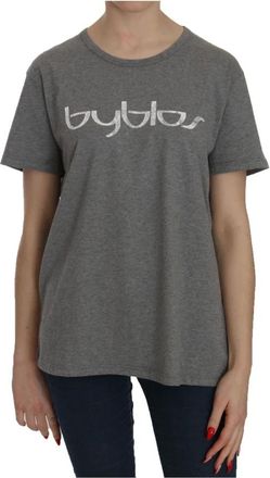 Byblos Femme, Tops, Gris, Taille: 44 FR T-Shirt &agrave; Manches Courtes et Col Rond