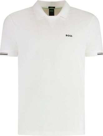 HUGO BOSS Homme, Tops, Blanc, Taille: M Polo avec Manches Ray&eacute;es
