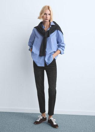 Mango Comfort-Jeans mit hohem Bund Newmom black denim - Damen - 32 - MANGO