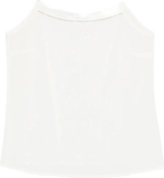 PESERICO Femme, Tops, Blanc, Taille: 38 FR Crepe de Chine Silk Top