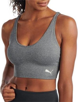 Puma Brassière de Sport sans Coutures et Miroir pour Femme, Medium Heather Grey, XL