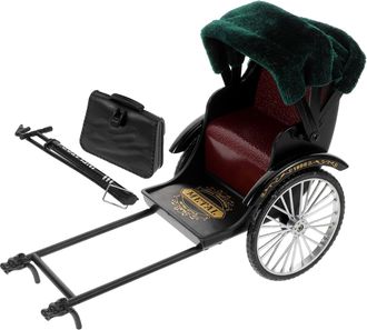 Garneck Vintage Modell Retro Chinesisches Dreirad Deko Ornament Klassische Grüne Abdeckung mit Sitz für Büro und Zuhause Gestaltet und Detailreich