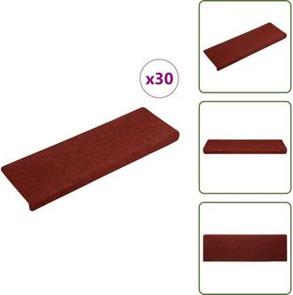 vidaXL Stufenmatten Selbstklebend 30 Stk. Rot 65x21x4 cm - Stufenmatte - Stufenmatten - Treppenmatten - Treppenschoner