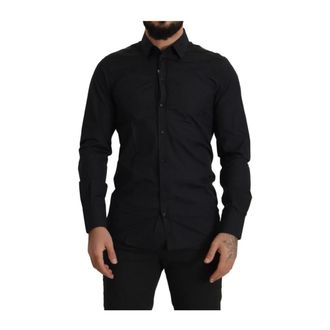 Dolce & Gabbana Schwarzes Slim Fit Hemd - - Shirts - Herren - Schwarzk - XS