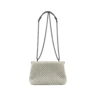 Bottega Veneta Pre-owned Sac Bandouli&egrave;re en Velours Ayers et Serpent - Femme - Pre-owned - Gris - Taille: ONE Size