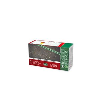 Konstsmide LED Tropfenlichterkette, 50 warm weiße Dioden, 3V Innentrafo, kupferfarbener Draht - 6386-160
