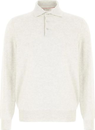 Brunello Cucinelli Kaschmirpullover mit Poloshirtkragen - Grau