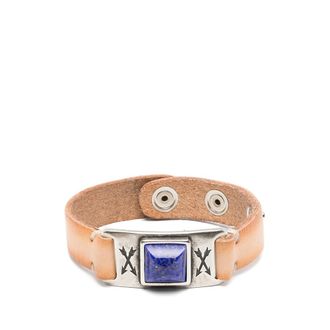 Eraldo Lapis-lazuli-embellished Leather Bracelet