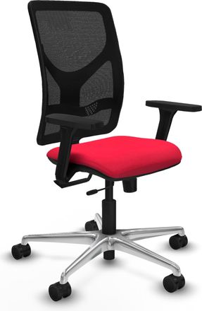 Piqueras y Crespo B&uuml;rostuhl, rot, mit 3D-Armlehnen, h&ouml;henverstellbare Lendenwirbelst&uuml;tze, ausgestattet mit Syncro/Traslack und Schneideschaum, mit Rollen von 65 mm, Nyl