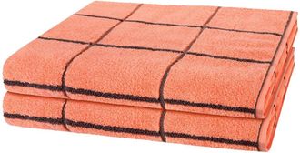 ROSS 2er-Set Duscht&uuml;cher Sensual Skin Karo - Walkfrottee 500 g/m&sup2;, 100% Baumwolle, Mit Aloe Vera Veredelt, Extra Saugstark & Hautfreundlich - Weiche & Nach