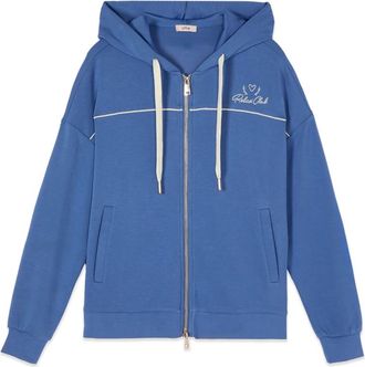 Oltre Femme, Sweatshirts et sweats &agrave; capuche, Bleu, Taille: 44 FR SweaT-shirt zipp&eacute; &agrave; capuche et finitions