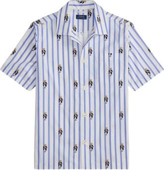 Polo Ralph Lauren chemise de pyjama Polo Bear &agrave; rayures - Blanc