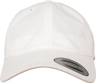 Flexfit (FLEYK) Kappe Peached Cotton Twill Dad Cap, White, one Size, 6245PT