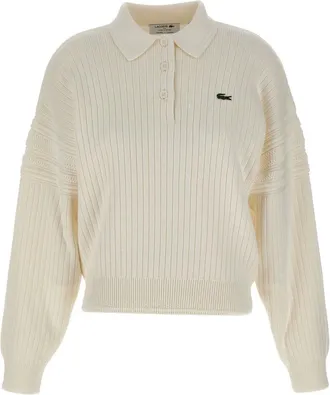 Lacoste Polo en maille de coton - Femme - Tops - Blanc - Taille: 40 FR