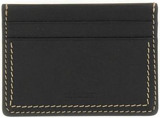 Jil Sander Portemonnaies - Black Leather Card Holder With Contrasting Stitchi - Gr. unisize - in Schwarz - für Damen