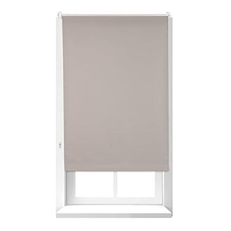 Relaxdays Thermorollo, blickdicht, Verdunkelungsrollo, Thermobeschichtung, Gesamt: 70x160 cm, Stoffbreite 66 cm, braun