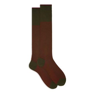 Gallo Gallo, Homme, Sous-vêtements, Multicolore, Taille: M Chaussettes longues en coton vert pour hommes avec motif de lys
