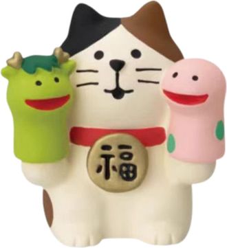 Generic Tierkreisverm&ouml;gen - Chinesisches Neujahr, Gl&uuml;cksornament, Prosperity Maneki Neko Statue, Heimdekoration, goldene Katze, Display des &Uuml;berflusses P