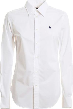 Polo Ralph Lauren Femme, Blouses et Chemises, Blanc, Taille: 38 FR LS Crlte St Long Sleeve Button Front Shirt