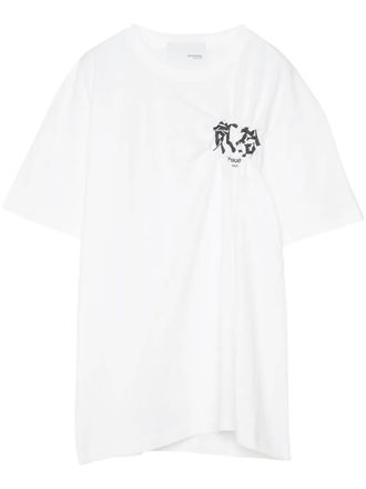 Yoshiokubo t-shirt imprimé à logo au dos - Blanc
