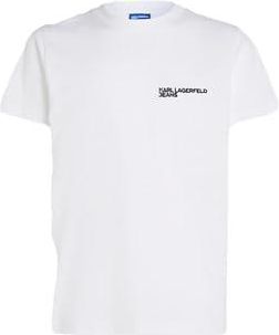 Karl Lagerfeld Karl Lagerfeld Jeans, Homme, T-Shirt Slim &Agrave; Manches Courtes Avec Logo Essentiel, Coupe Slim, Blanc, XXL