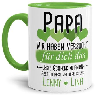 Tassendruck Geschenk Tasse mit Spruch PERSONALISIERT - Bestes Geschenk f&uuml;r Papa von Kindern - Kaffee-Tasse/Geschenkidee Geburtstag Vatertag/Vatertagsgeschenk - In