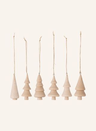 Bloomingville 6er-Set Dekoanh&auml;nger Jivani beige