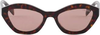 Prada lunettes de soleil &agrave; logo - Marron