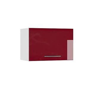 Vicco elément Haut de Cuisine Fame-Line, Rouge Bordeaux Haute Brillance/Blanc, 60 cm Plat