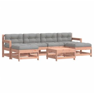 vidaXL 7-tlg. Garten-Lounge-Set mit Kissen Massivholz Douglasie Vidaxl