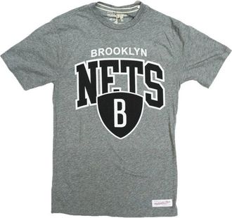 Mitchell & Ness Brooklyn Nets Team Arch Graues T-Shirt - - Tops - Herren - Grau - S