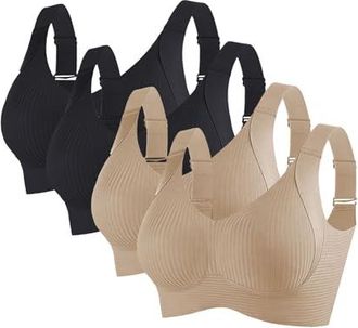 Generic DUHGBNE Soutien Gorge Remonte Poitrine Bustier Rembourr&eacute; Et Camisole Style Confortable Et L&eacute;ger pour Libert&eacute; Seamless Et XL pour Grande Taille Push-Up