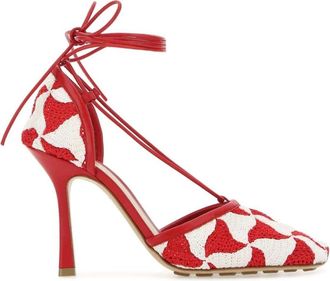 Bottega Veneta Femme, Chaussures, Multicolore, Taille: 38 EU Sandales &agrave; talons aiguilles lac&eacute;es et tiss&eacute;es