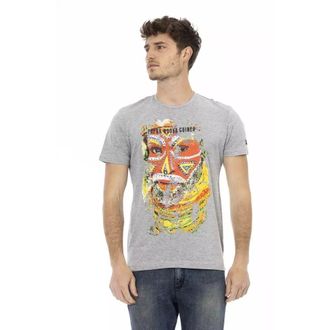 Trussardi Homme, Tops, Gris, Taille: S T-shirt gris lgant manches courtes