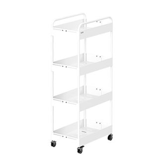 Generic Schmaler Aufbewahrungswagen, Gap-Aufbewahrungsregal Aus Kohlenstoffstahl, Offener Organizer-Wagen Mit R&auml;dern, Einstellbare Breite, for Schmale Stellen