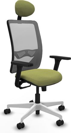 Piqueras y Crespo Gr&uuml;ner Schreibtischstuhl Zulema mit 3D-Armlehnen, h&ouml;henverstellbarer Lendenwirbelst&uuml;tze und festem Kopfteil, ausgestattet mit 3 Positionen und Schneid