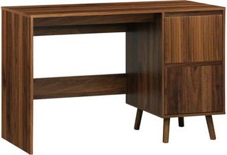 Sweeek Sweeek - Bureau avec 2 tiroirs noyer linear l 120 x p 48 x h 75cm