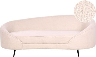 Beliani Beliani - Canap&eacute; Glamour 3 Places Incurv&eacute; Pieds en M&eacute;tal Boucl&eacute; Beige Clair Savar