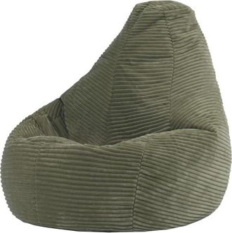 Icon Brand Dalton Sitzsack Kinder, Salbeigr&uuml;n, Flauschiger Cord Stoff, Sitzsack Cord mit F&uuml;llung, Bequemer Kinder Gaming Sessel, Kuschelsessel, Lese Sessel, Schl