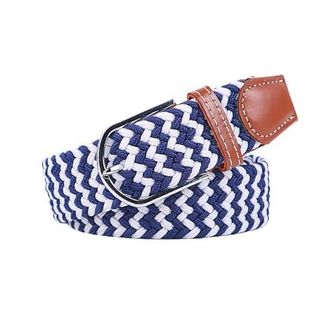 Generic Ceinture &eacute;lastique en toile tiss&eacute;e avec boucle ardillon tricot&eacute;e pour homme et femme, 35, 3.3cmX107cm