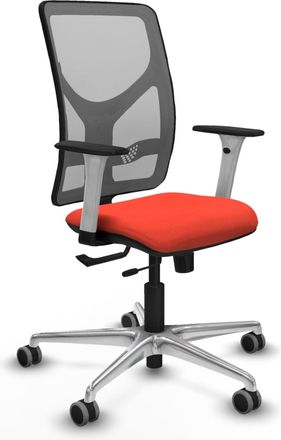 Piqueras y Crespo B&uuml;rostuhl in Orange, mit wei&szlig;en und schwarzen Armlehnen, h&ouml;henverstellbare Lendenwirbelst&uuml;tze, ausgestattet mit Syncro/Traslack und Schneideschaum, Gr