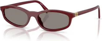 Miu Miu Eyewear MUA06S Acetate Rectangle Sunglasses - Burgundy