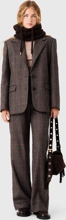 Maje Veste De Tailleur Avec Ceinture - Marron - Taille 34 - Maje
