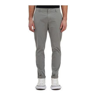 Dondup Straight Leg Cotton Twill Pants - - Trousers - Herren - Grau - W36