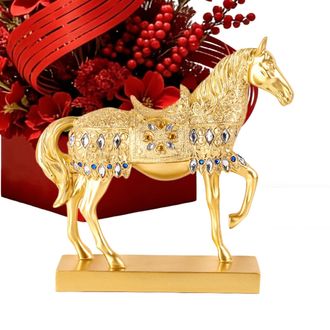 Generico Figur zum Jahr des Pferdes, f&uuml;r den Schreibtisch, goldenes Pferd aus Harz, f&uuml;r Fr&uuml;hlingsparty, Wohnzimmer, Schlafzimmer und Regal